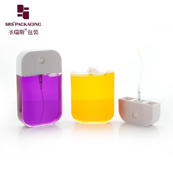 Wholesale Pocket Size Transparent PETG Plastic Perfume Packaging Square Phone Mist Spray Bottle 50ml