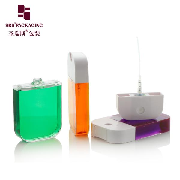Wholesale Pocket Size Transparent PETG Plastic Perfume Packaging Square Phone Mist Spray Bottle 50ml
