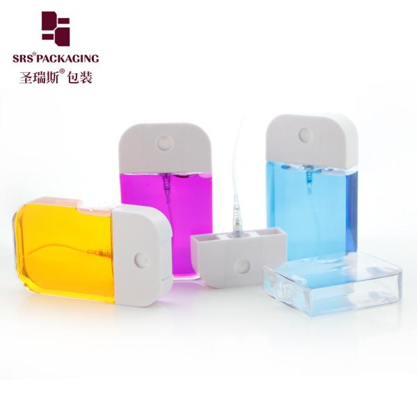 Wholesale Pocket Size Transparent PETG Plastic Perfume Packaging Square Phone Mist Spray Bottle 50ml