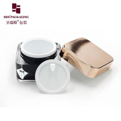 China Cosmetic Packaging Luxury Customization Facial Cream Container Square Jar Acrylic for sale