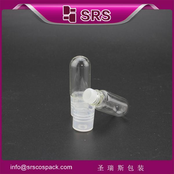 SRS poluar empty 3ml Glass essential oil packaging, sample Roll On Bottle with plastic cap