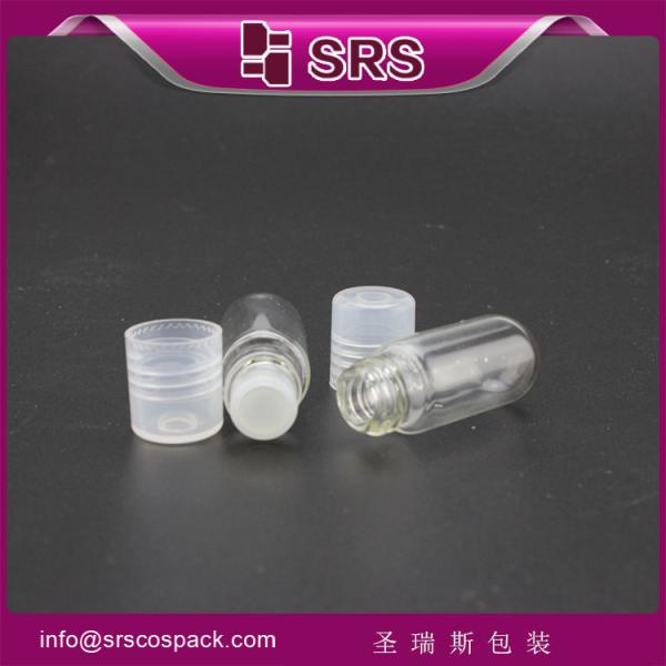 SRS poluar empty 3ml Glass essential oil packaging, sample Roll On Bottle with plastic cap