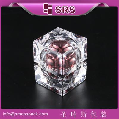 중국 SRS 2015 신제품 사각형 아크릴 플라스틱 화장품 얼굴 크림에 대한 빈 페인팅 잔 판매용