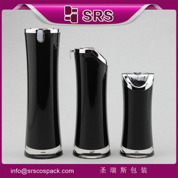 Chinese cosmetic psckaging manufacturer special shape black skincare bottles