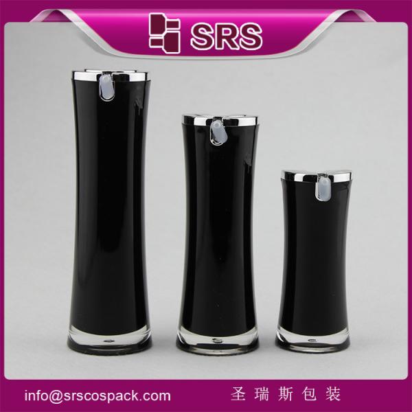 Chinese cosmetic psckaging manufacturer special shape black skincare bottles