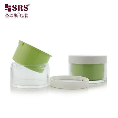 China Plastic Empty Skincare Facial Gel Packaging 50ml 100ml 120ml Luxury Double Wall Cream Jar Cosmetic for sale