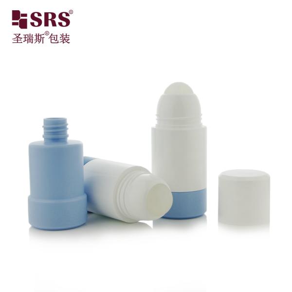 PP PCR Recycled Material Replaceable Style Roller Deodorant Gel Roll On Plastic Bottle 50ml