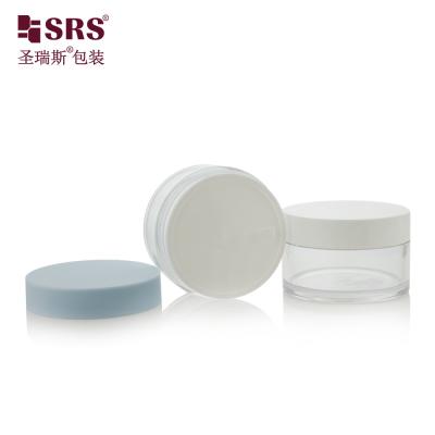 China 15g 30g 50g 70g 80g 100g Round Shape Custom Color Facial Cream Jars PET Jar With Plastic Lid for sale