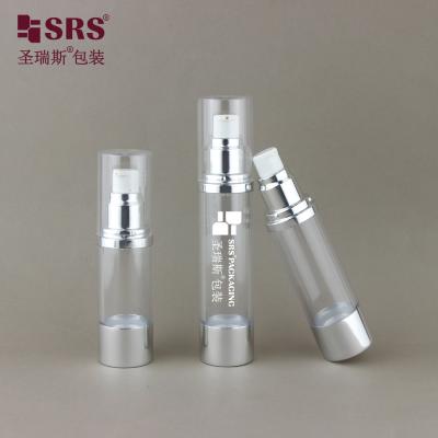 Cina 15ml 30ml 40ml 50ml Rotondo Trasparente AS Cosmetico Serum Bottiglia senza aria in vendita