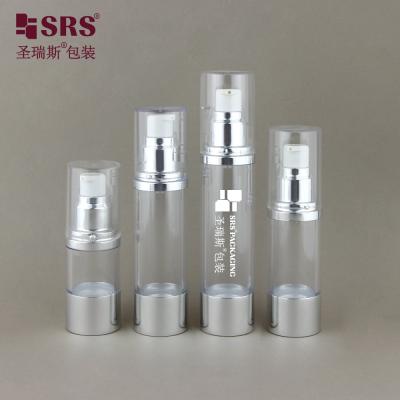 Cina 15ml 30ml 40ml 50ml Rotondo Trasparente AS Cosmetico Serum Bottiglia senza aria in vendita