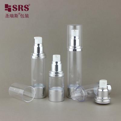 Cina 15ml 30ml 40ml 50ml Rotondo Trasparente AS Cosmetico Serum Bottiglia senza aria in vendita