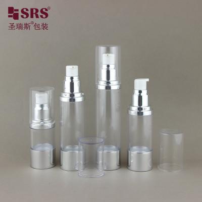 Cina 15ml 30ml 40ml 50ml Rotondo Trasparente AS Cosmetico Serum Bottiglia senza aria in vendita