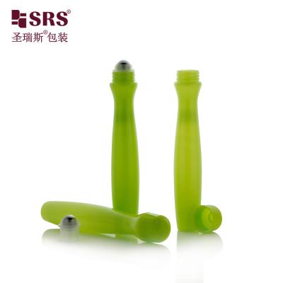 Cina Iniezione soffiante colore verde lucido forma vita PETG Plastic Sample 15ml Bottiglia a rotolo in vendita