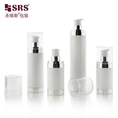 China 15 ml 30 ml 50 ml lege cosmetische verpakking Gezichtslotion pomp Verwisselbare witte luchtloze fles Te koop