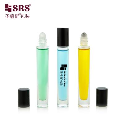 Cina Bottiglie a rulli di olio essenziale di 10 ml di forma rotonda, vetro vuoto, fondo spessore chiaro, senza perdite in vendita