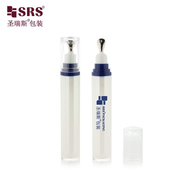 LR001-15ML Bottiglia esterna acrilica a colori personalizzati verniciata con applicatore metallico per creme per occhi confezionamento cosmetico di lusso