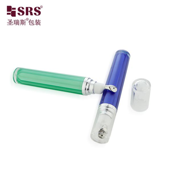 LR001-15ML Bottiglia esterna acrilica a colori personalizzati verniciata con applicatore metallico per creme per occhi confezionamento cosmetico di lusso