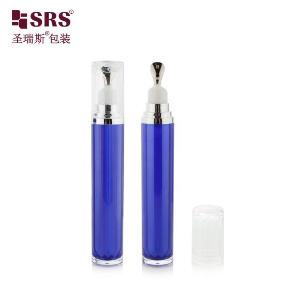 LR001-15ML Bottiglia esterna acrilica a colori personalizzati verniciata con applicatore metallico per creme per occhi confezionamento cosmetico di lusso