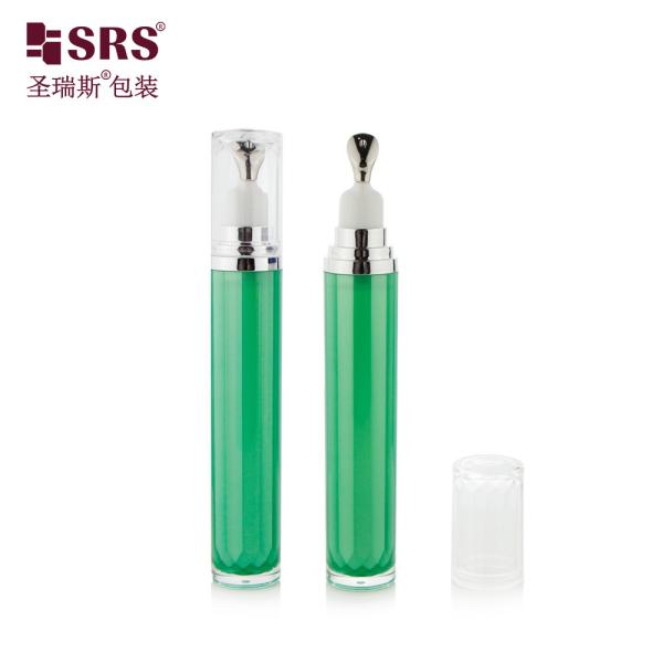 LR001-15ML Bottiglia esterna acrilica a colori personalizzati verniciata con applicatore metallico per creme per occhi confezionamento cosmetico di lusso