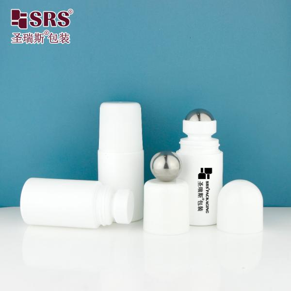 RPPC-60ML Round White Injection Blowing Plastic PP PCR Recycled Eco-friendly Roll On Deodorant Gel Bottle Applicator