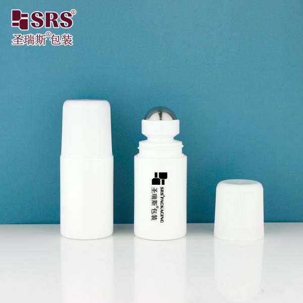 RPPC-60ML Round White Injection Blowing Plastic PP PCR Recycled Eco-friendly Roll On Deodorant Gel Bottle Applicator