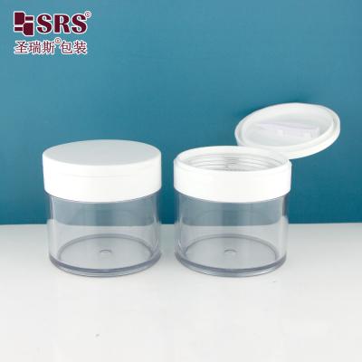 China PETG003 Vacío Blanco Inyección Color personalizado 100g 120g 150g 200g 250g Flip Cap Jar de plástico con muestras gratuitas en color de stock en venta
