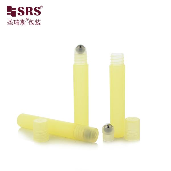 RPP 8ml Empty Injection Custom Yellow Color Matte Finished Eye Serum Roll On Bottle No Leakage