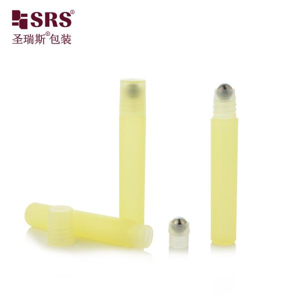 RPP 8ml Empty Injection Custom Yellow Color Matte Finished Eye Serum Roll On Bottle No Leakage