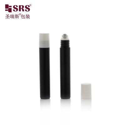 China RPP-8ml Black Frosted Injection Customization Roller Bottle for Massage Eye Gel Plastic Injection Applicator Packaging for sale