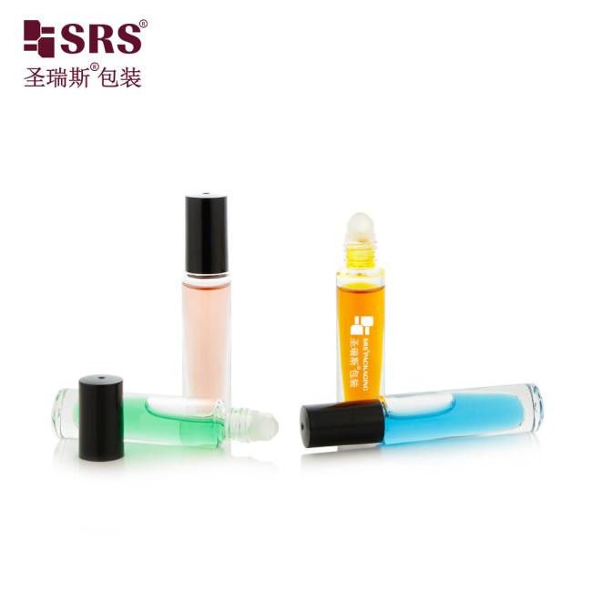 GB1-5ML Mini Cute High End Thick Bottom Transparent Clear Roll On Bottle For Essential Oil Perfume Round Applicator