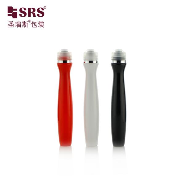 SRS8447-15ML Empty Custom Color Plastic Roller Steel Ball For Eye Gel Radian Shape Unique Design PETG Material Applicator