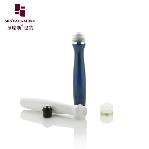 SRS8447-15ML Empty Custom Color Plastic Roller Steel Ball For Eye Gel Radian Shape Unique Design PETG Material Applicator