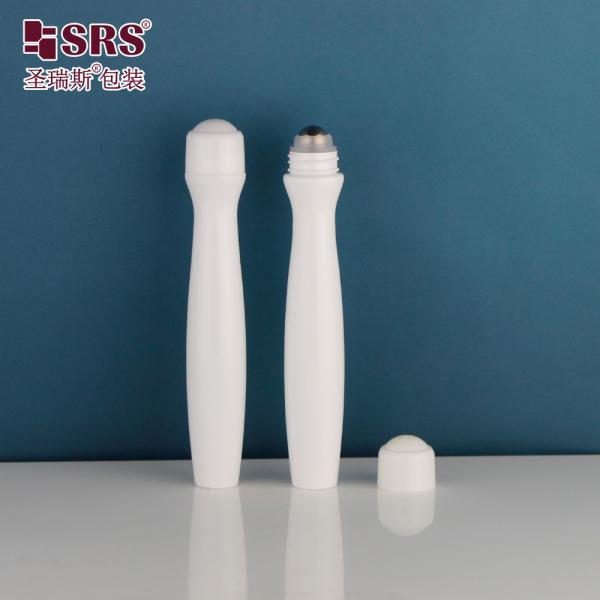 SRS8447-15ML Empty Custom Color Plastic Roller Steel Ball For Eye Gel Radian Shape Unique Design PETG Material Applicator