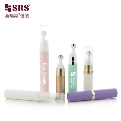 China A0035 7.5ml 10ml 15ml Pintura Morada Morada Color personalizado Plástico bonito PP PCR Material reciclado Sin aire Rollo en botella de suero en venta