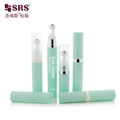 中国 A0035 7.5ml 10ml 15ml 丸型無気圧スタイルのプラスチック PP PCR 眼血清 ローラー マッサージ スチールボールボトル 販売のため