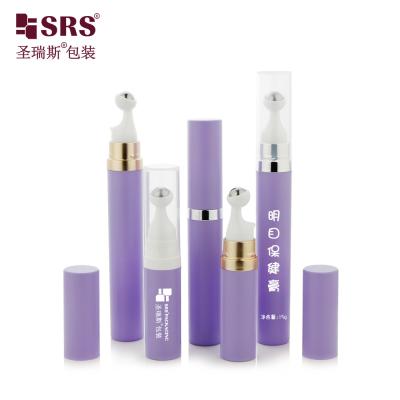 China A0035 7.5ml 10ml 15ml Pintura Morada Morada Color personalizado Plástico bonito PP PCR Material reciclado Sin aire Rollo en botella de suero en venta