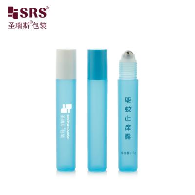 China RPP-15ML Halfdoorzichtige babyblauwe bevroren plastic rol applicator Cylinder anti-jeuk vloeibare flessen Verpakking Te koop