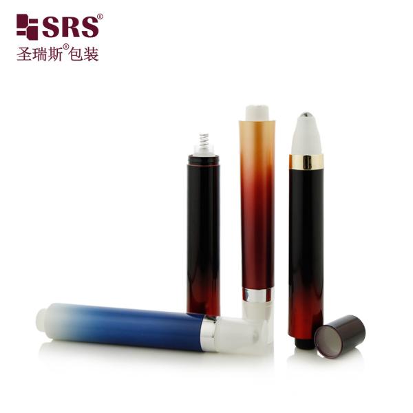 AY 10ML 15ML PP PCR Press Design Riciclata Ballina di acciaio a rotoli senza aria Massaggio Crema per gli occhi Bottiglia di imballaggio