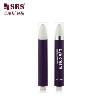 China AY 10ML 15ML Plastic Press Button Design Airless Roller Massage Bottle for Moisturizing Eye Gel for sale