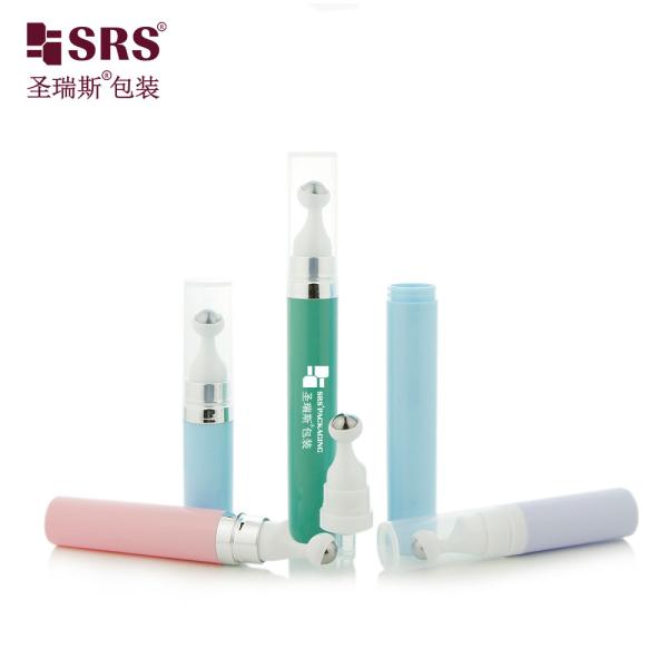 A0035 7.5ml 10ml 15ml PP Vacuum Press Button Eye Cream Roller Bottles Leakproof Hygienic Packaging