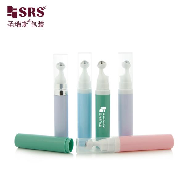 A0035 7.5ml 10ml 15ml PP Vacuum Press Button Eye Cream Roller Bottles Leakproof Hygienic Packaging