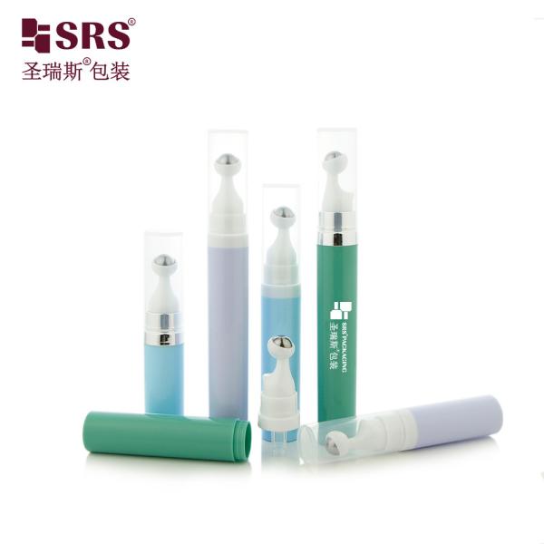 A0035 7.5ml 10ml 15ml PP Vacuum Press Button Eye Cream Roller Bottles Leakproof Hygienic Packaging
