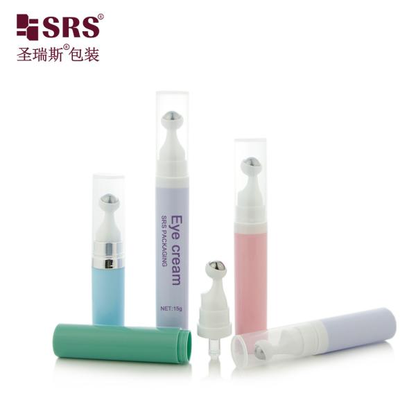 A0035 7.5ml 10ml 15ml PP Vacuum Press Button Eye Cream Roller Bottles Leakproof Hygienic Packaging
