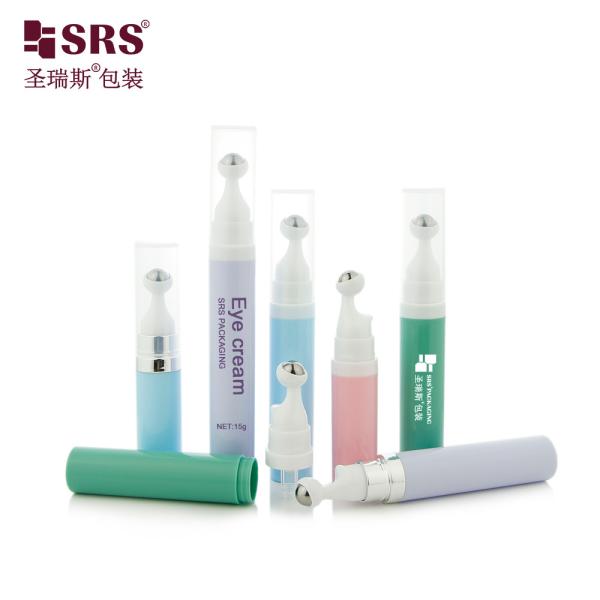 A0035 7.5ml 10ml 15ml PP Vacuum Press Button Eye Cream Roller Bottles Leakproof Hygienic Packaging