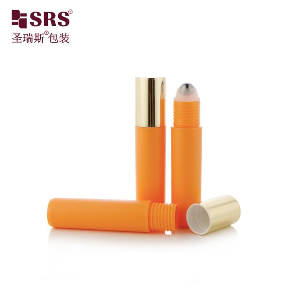 RPA-10ML Injectie Aangepaste kleur Glanzend Frosted Plastic PP PCR Roller Steel Ball Eye Serum Massage Flasje Container