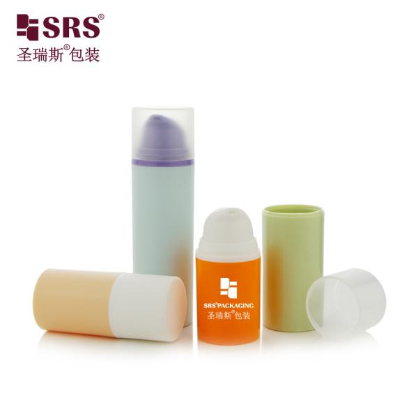 PA0203 15ml 30ml 50ml Empty Cosmetic Packaging Injection Round Custom Color PP PCR Recycled Airless Pump Bottle Lotion