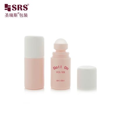 Китай RPPC1-60ML Настройка розовая матовая пластиковая PP PCR экологически чистый материал антиперспирант гель роликовая бутылка продается