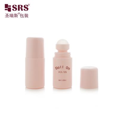 China RPPC-60ML Injection Blowing Custom PP PCR Plastic Roller Ball Bottle For Body Gel Applicator for sale