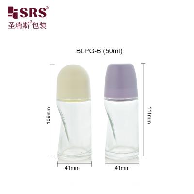 China BLPG-B 50ml Nueva llegada Botella de desodorante roll-on de vidrio de diseño único vacío Contenedor de personalización en venta