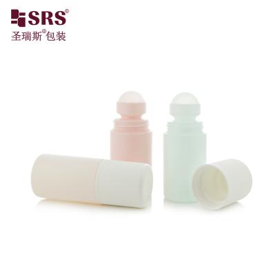 China RPPC1-60ML CR Cap Double-Wall 2 oz PCR PP Recycled Material Roller Ball Bottle For Massage Gel for sale
